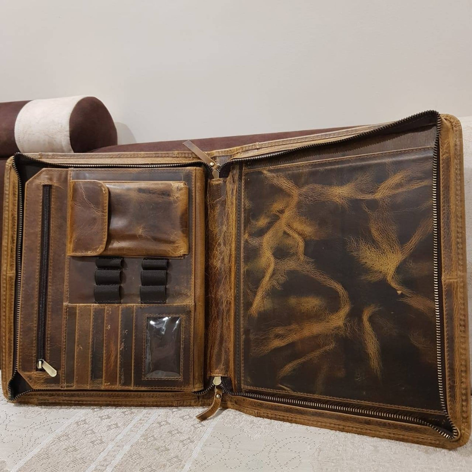 Leather Portfolio Leather Organizer Document Holder Leather - Etsy