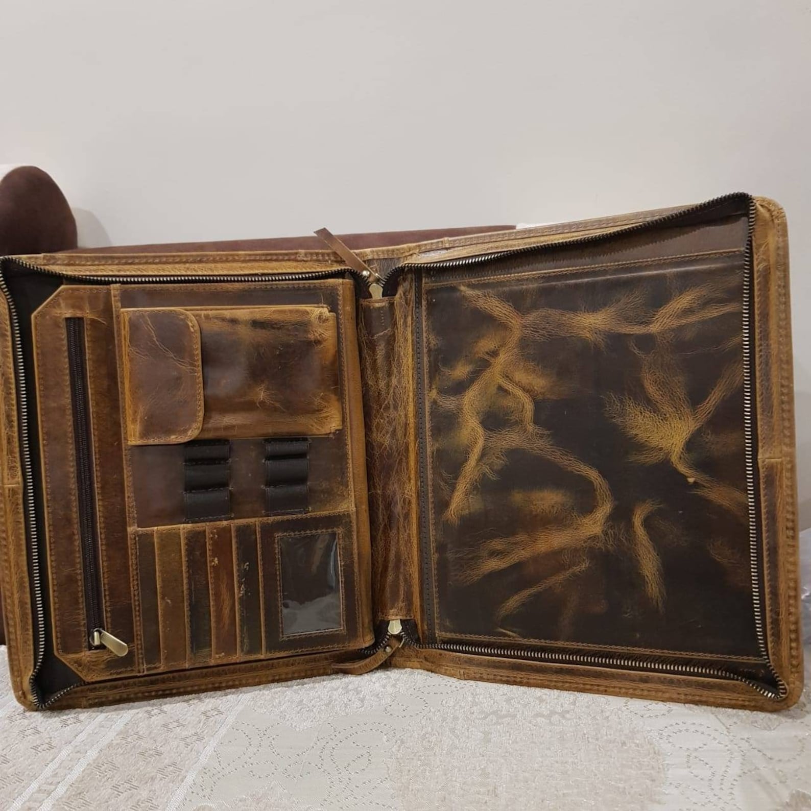 Leather Portfolio Leather Organizer Document Holder Leather | Etsy