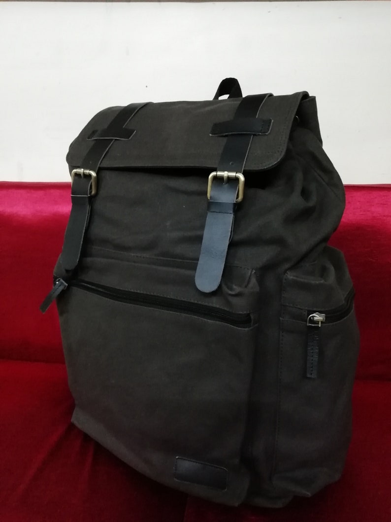 Waxed Canvas Waterproof Backpackhandmade Rucksackschool - Etsy