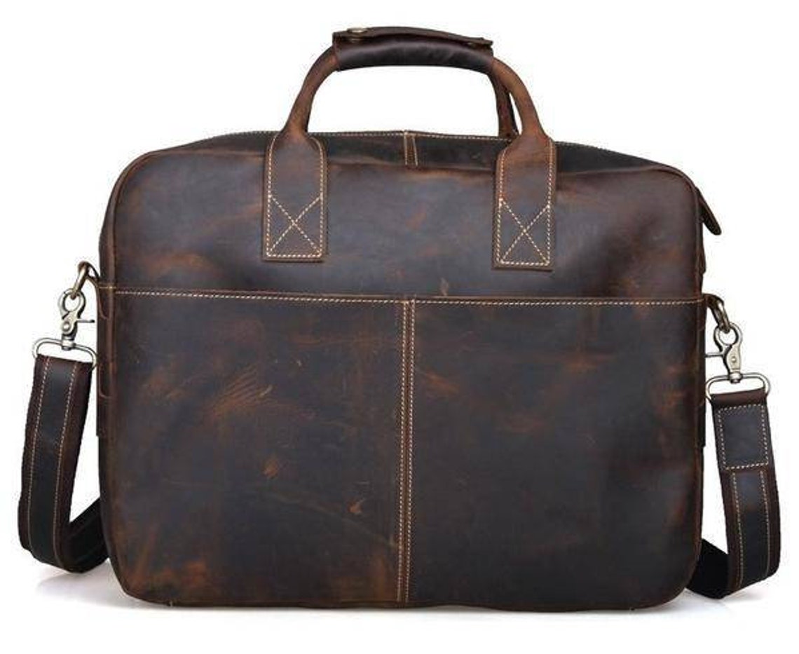 Leather Briefcase for Men Shoulder Bag Top Handle Bag - Etsy