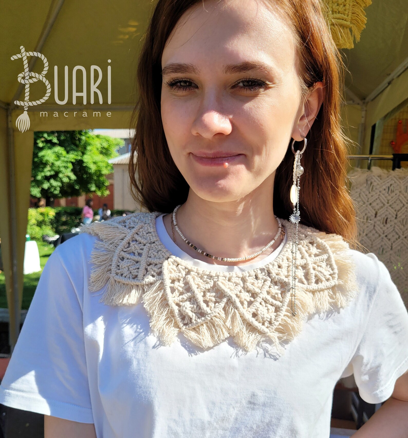 Macrame Collar, Cotton Design Collar, Detachable Oversized Collar ...