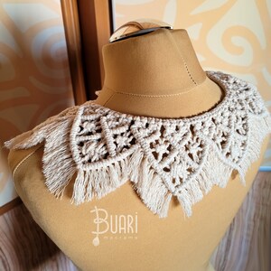 Macrame Collar, Cotton Design Collar, Detachable Oversized Collar ...