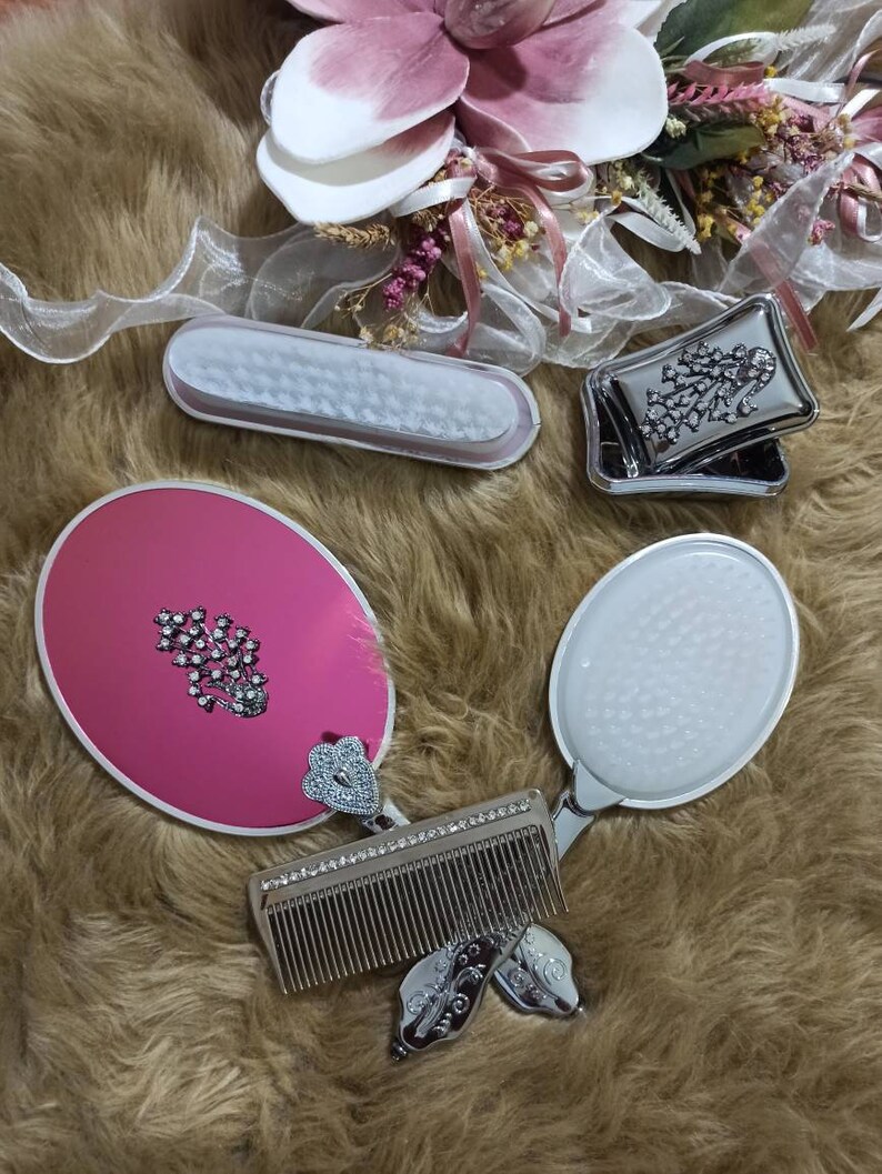 Makeup Vanity Mirror Comb Hair Brush Set Vintage Antique - Etsy