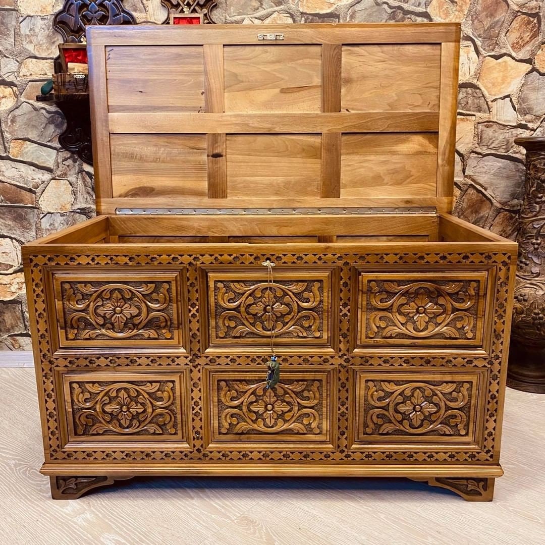 Wooden Box Wood Chest Wooden Large Storage Chest Organizer for - Etsy