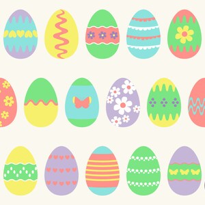 Easter Eggs Clipart Images in Pastel Colors, Vector Graphics, Digital ...