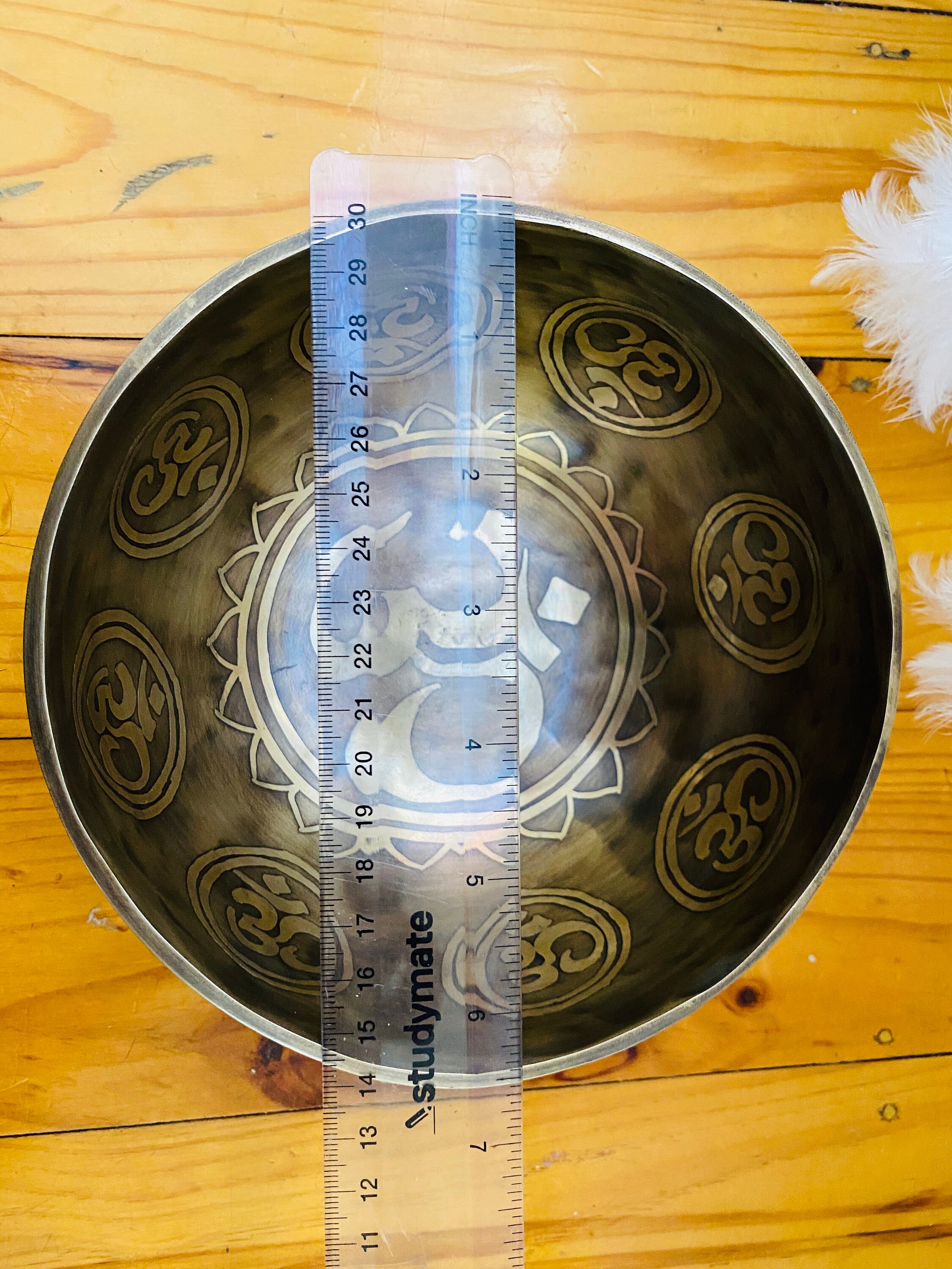 6.5 Inches Diameter Om Engraved Himalayan Blessed Singing Bowl for ...