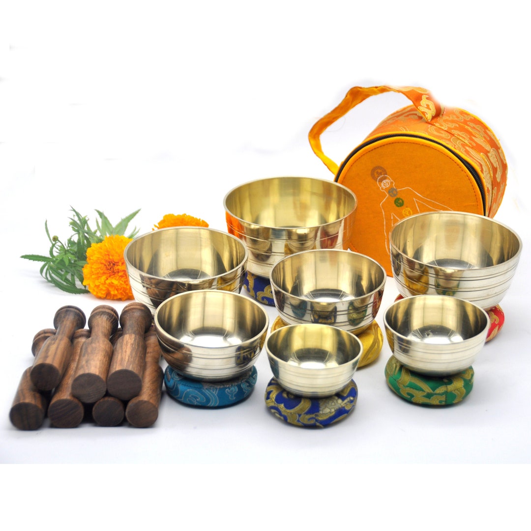 7 Chakra Set Singing Bowl-set of 7 Singing Bowl -chakra Healing Singing ...