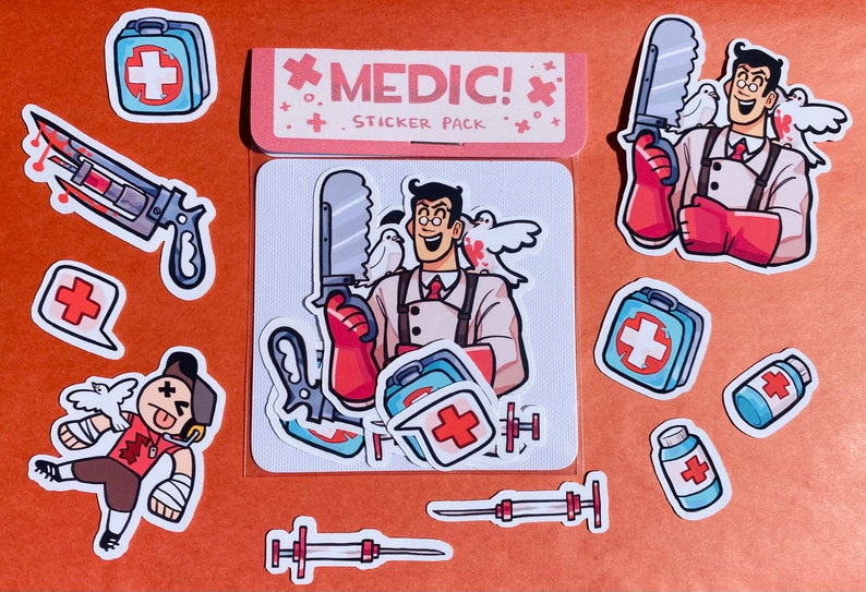 MEDIC TF2 Sticker Pack | Etsy