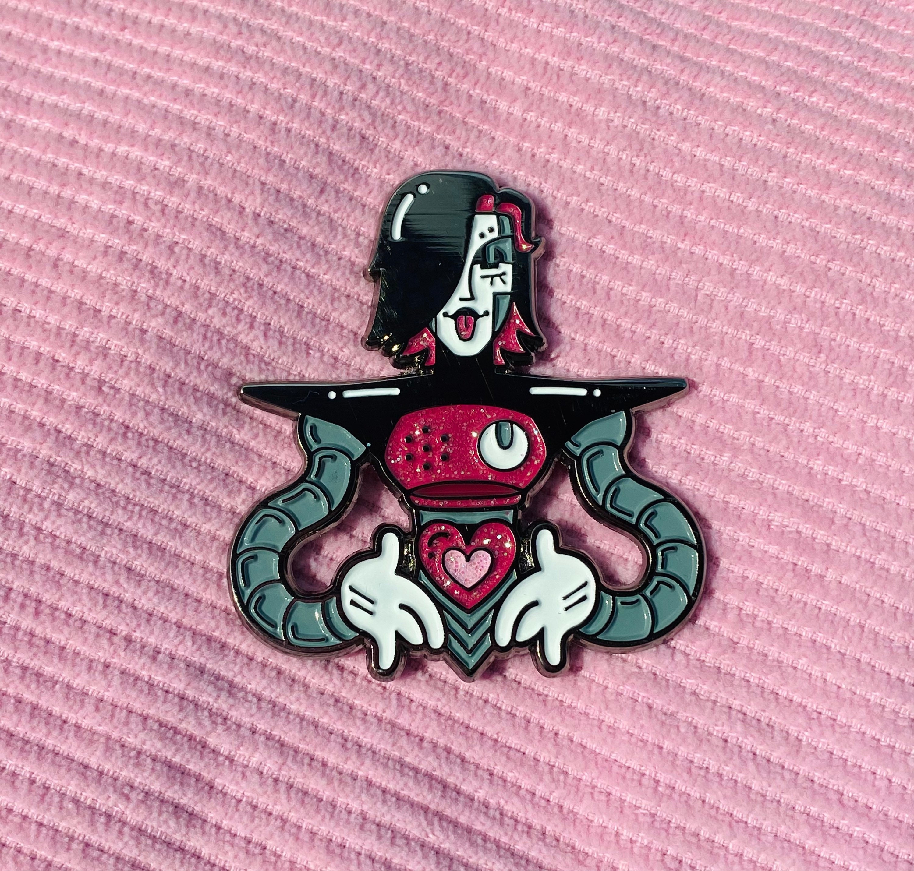 Heart to Heart Glitter Enamel Pin - Etsy