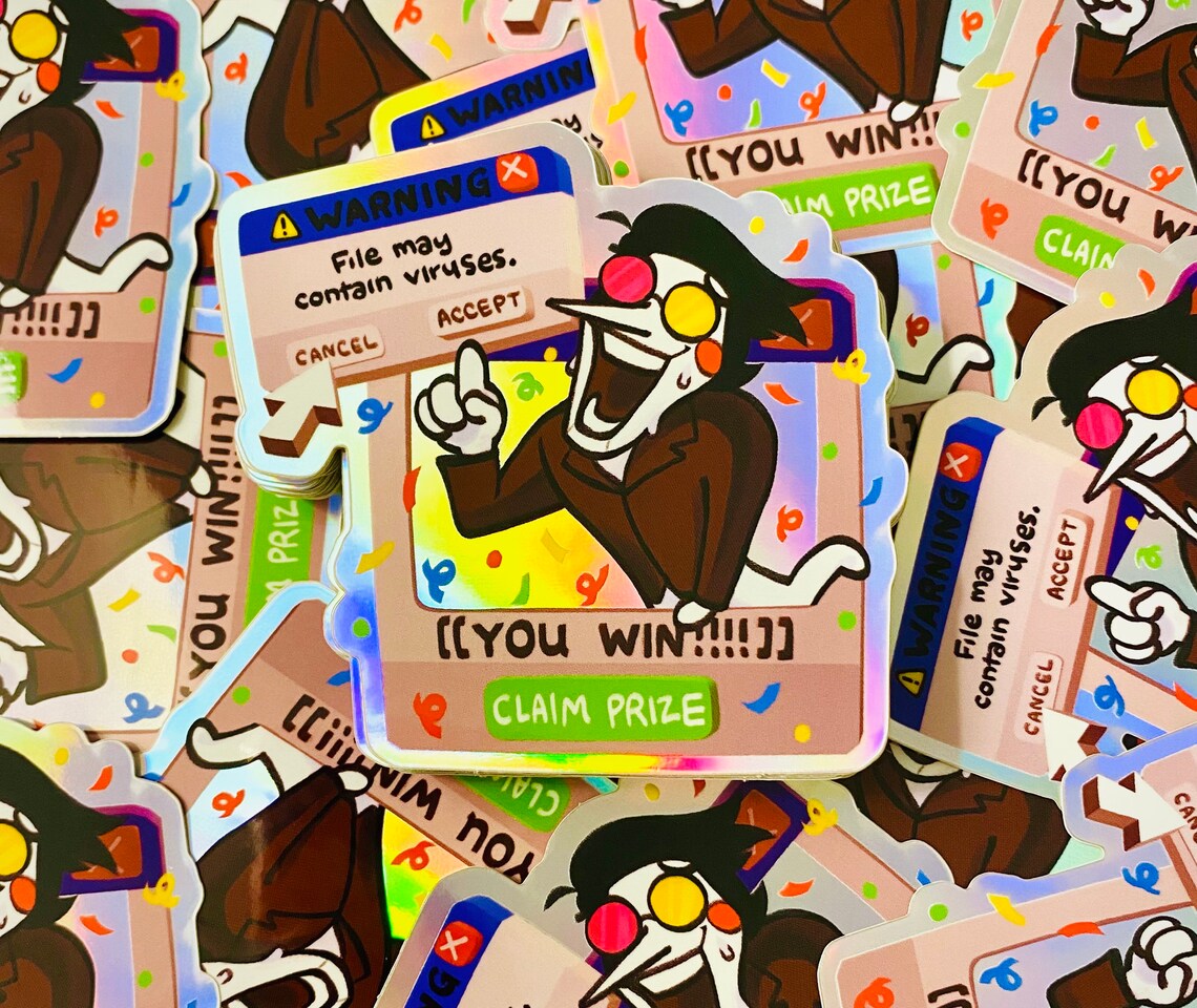 Spamton Pop up Holo Vinyl Sticker - Etsy