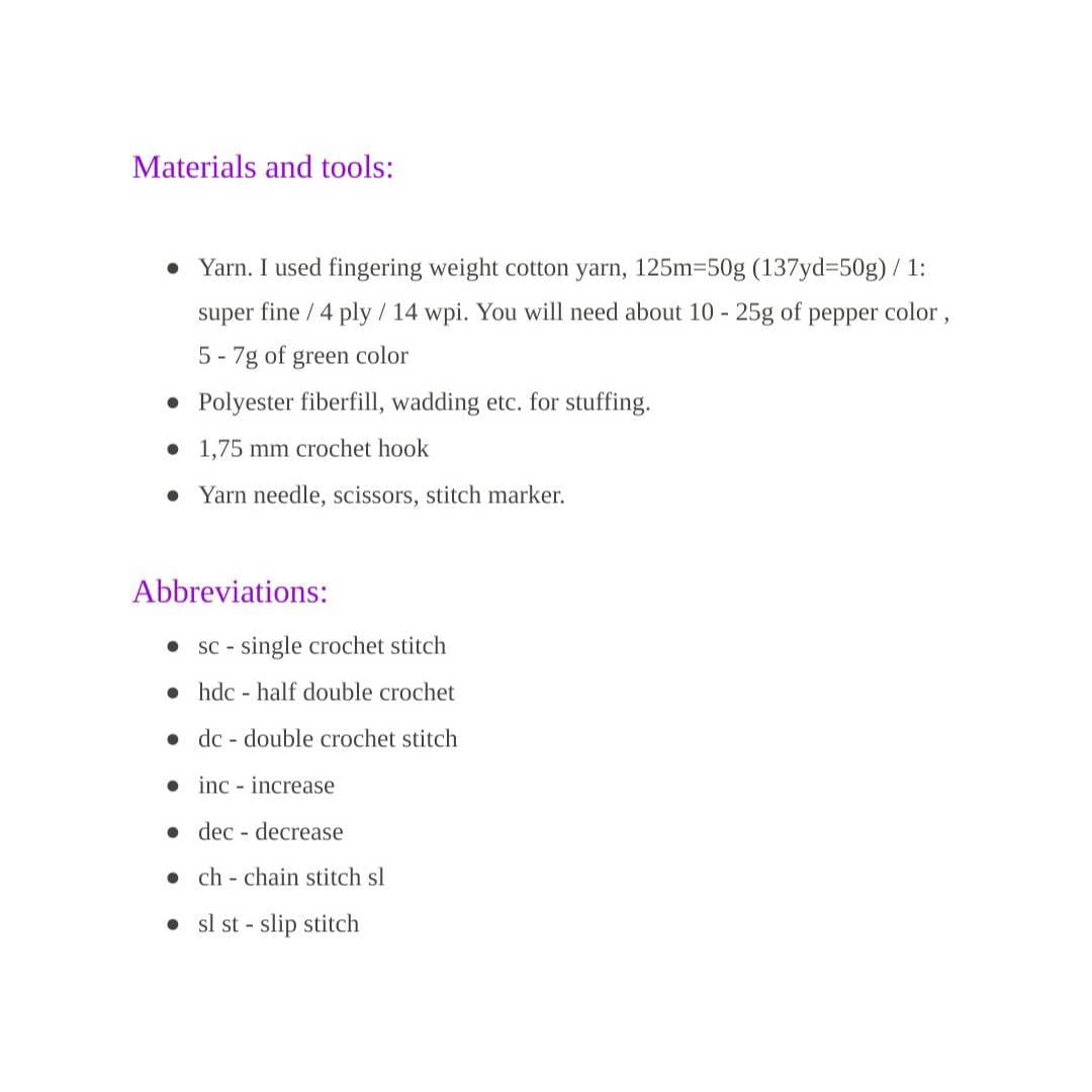 BELL PEPPER Crochet Pattern Crochet Paprika Pattern. | Etsy