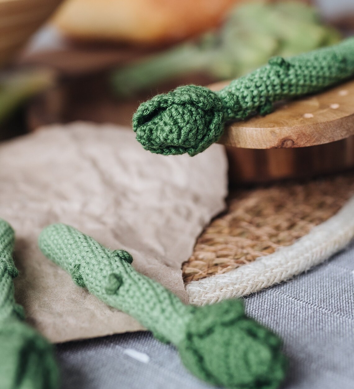 ASPARAGUS Crochet Pattern PDF - Amigurumi Asparagus Spears. Crochet ...