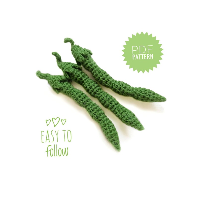 GREEN BEANS Crochet Pattern PDF - Amigurumi Green Beans Pattern. Play ...