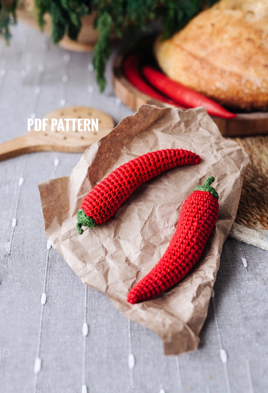 Low-sew CHILI PEPPER Crochet Pattern PDF - Easy Amigurumi Vegetable for ...