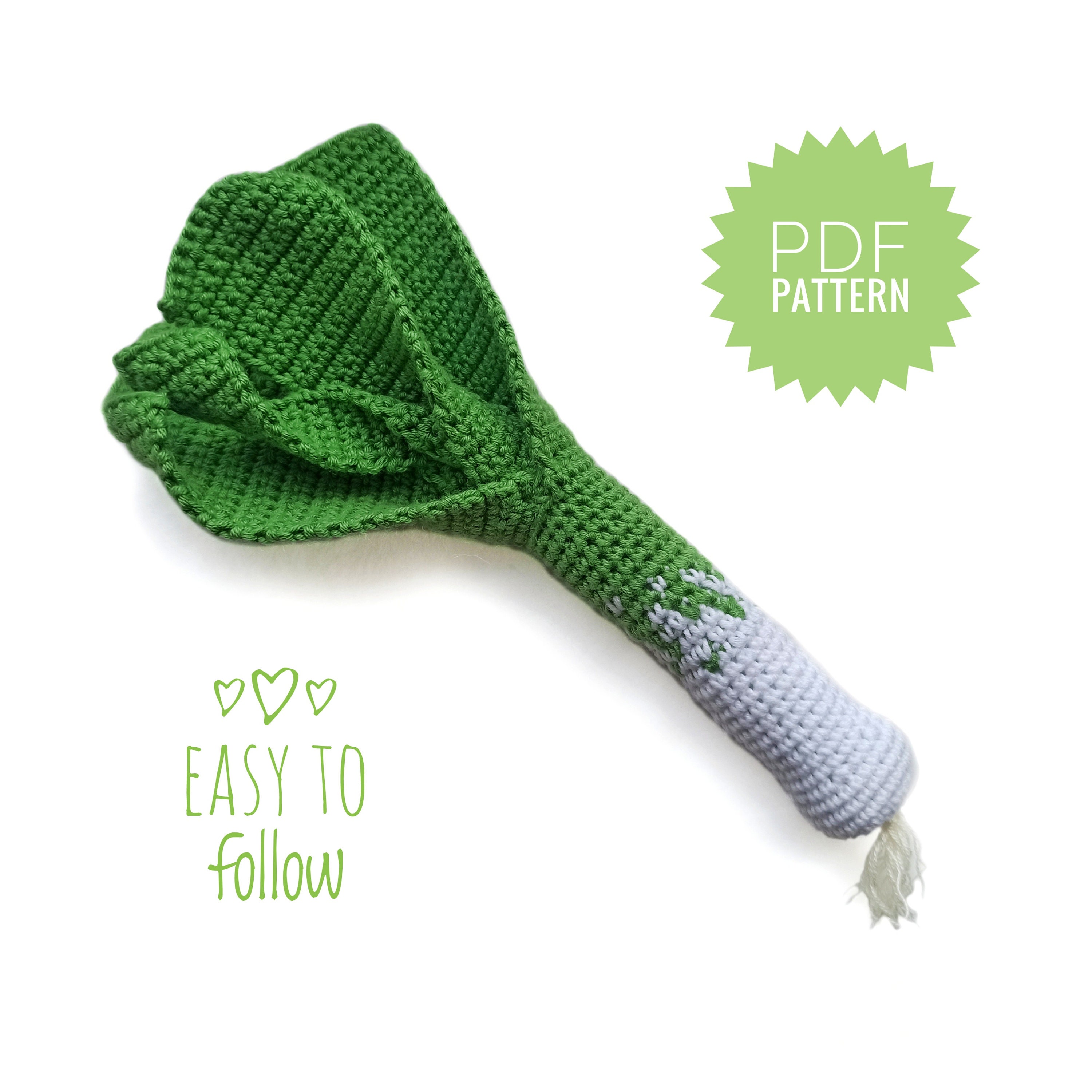 LEEK Crochet Pattern PDF - Crochet Leek Pattern. Play Food Leek ...