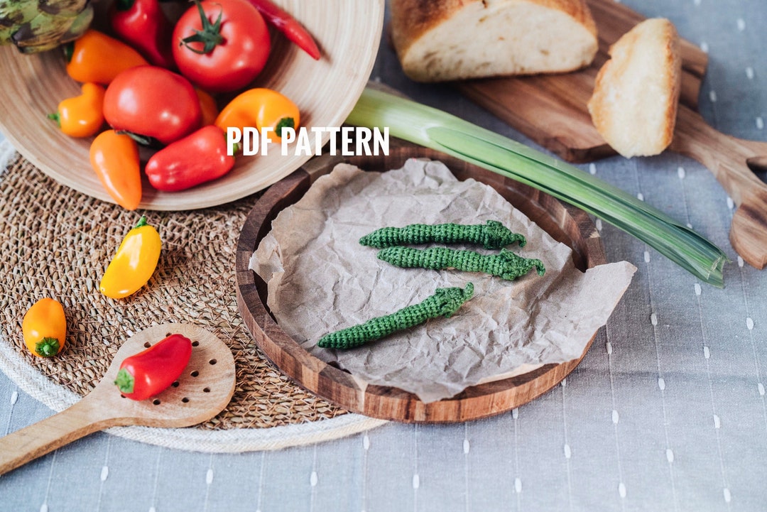 GREEN BEANS Crochet Pattern PDF - Amigurumi Green Beans Pattern. Play ...