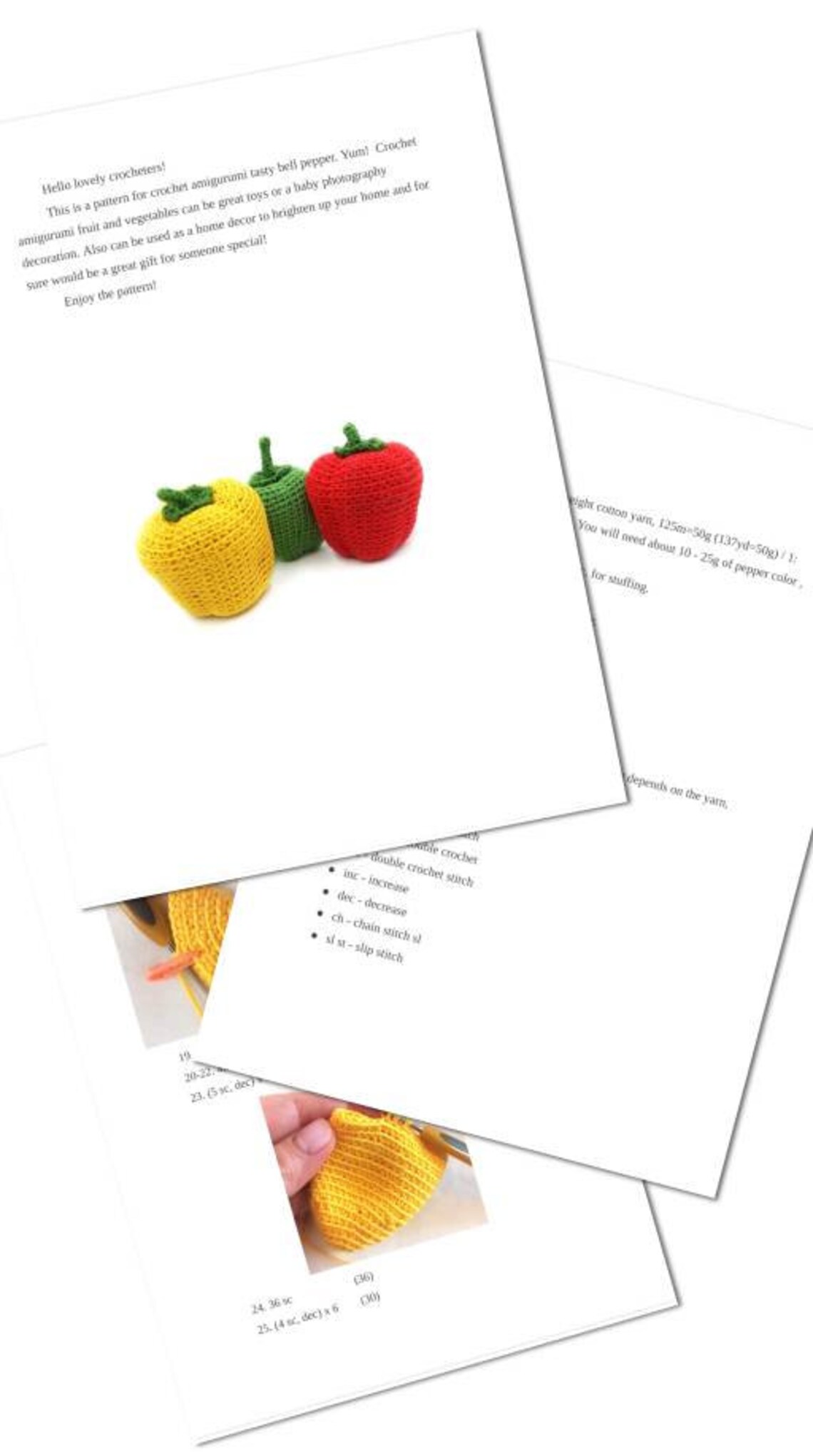 BELL PEPPER Crochet Pattern Crochet Paprika Pattern. | Etsy