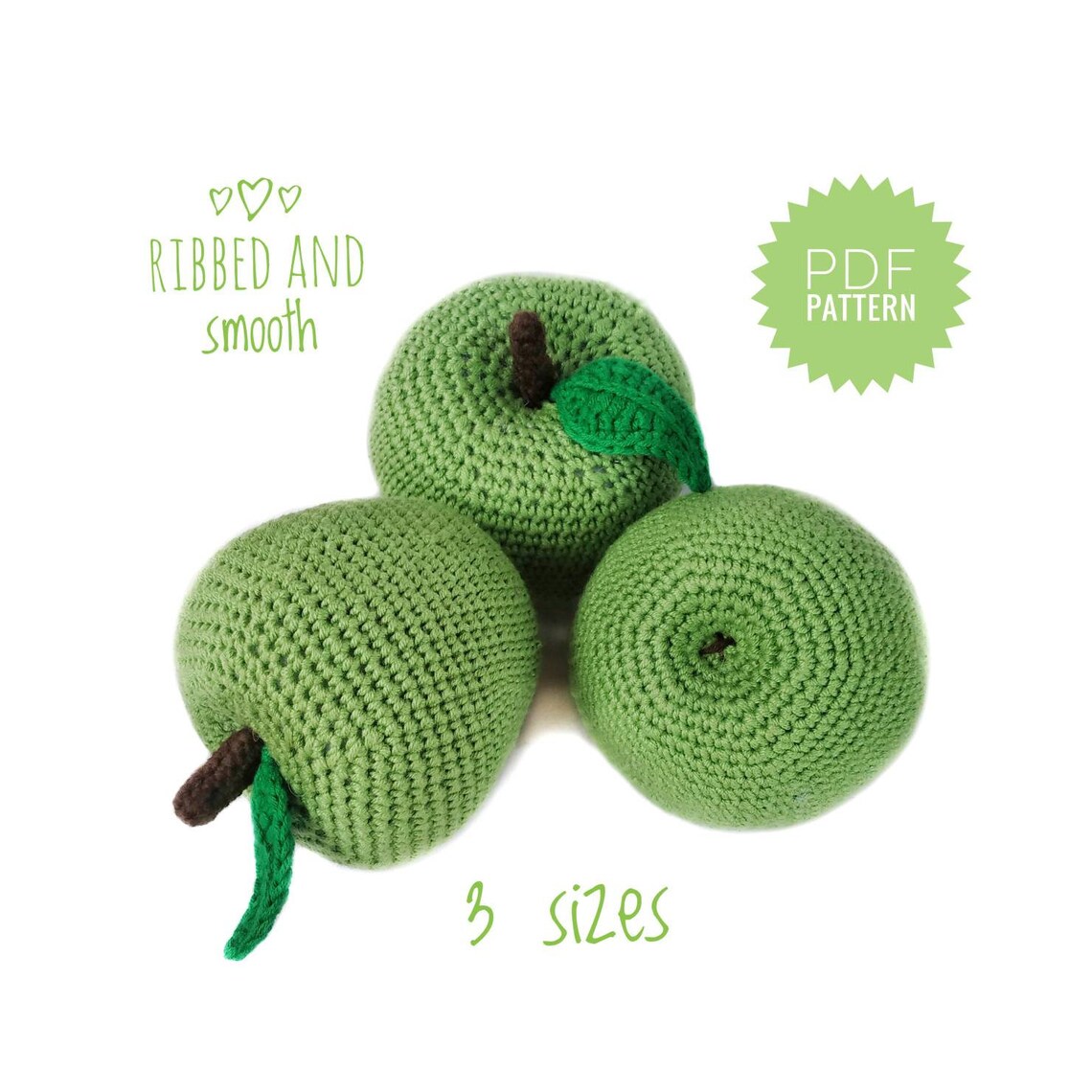 APPLE Crochet Pattern PDF Amigurumi Apple Pattern. Crochet - Etsy