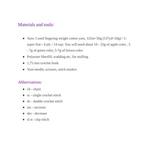 APPLE Crochet Pattern PDF Amigurumi Apple Pattern. Crochet Apple ...