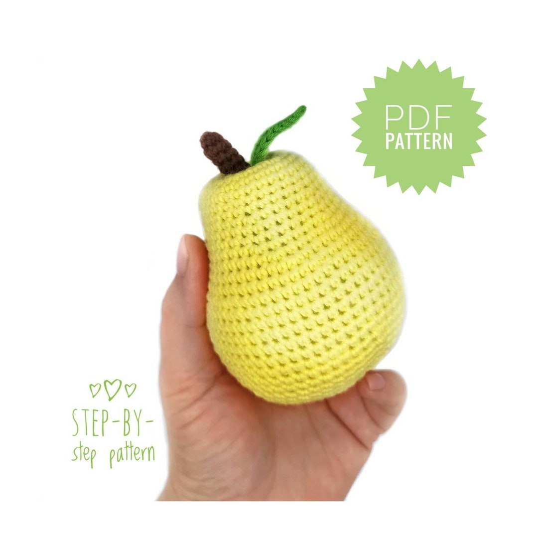 PEAR Crochet Pattern PDF - Amigurumi Pear for Beginners. Play Food ...