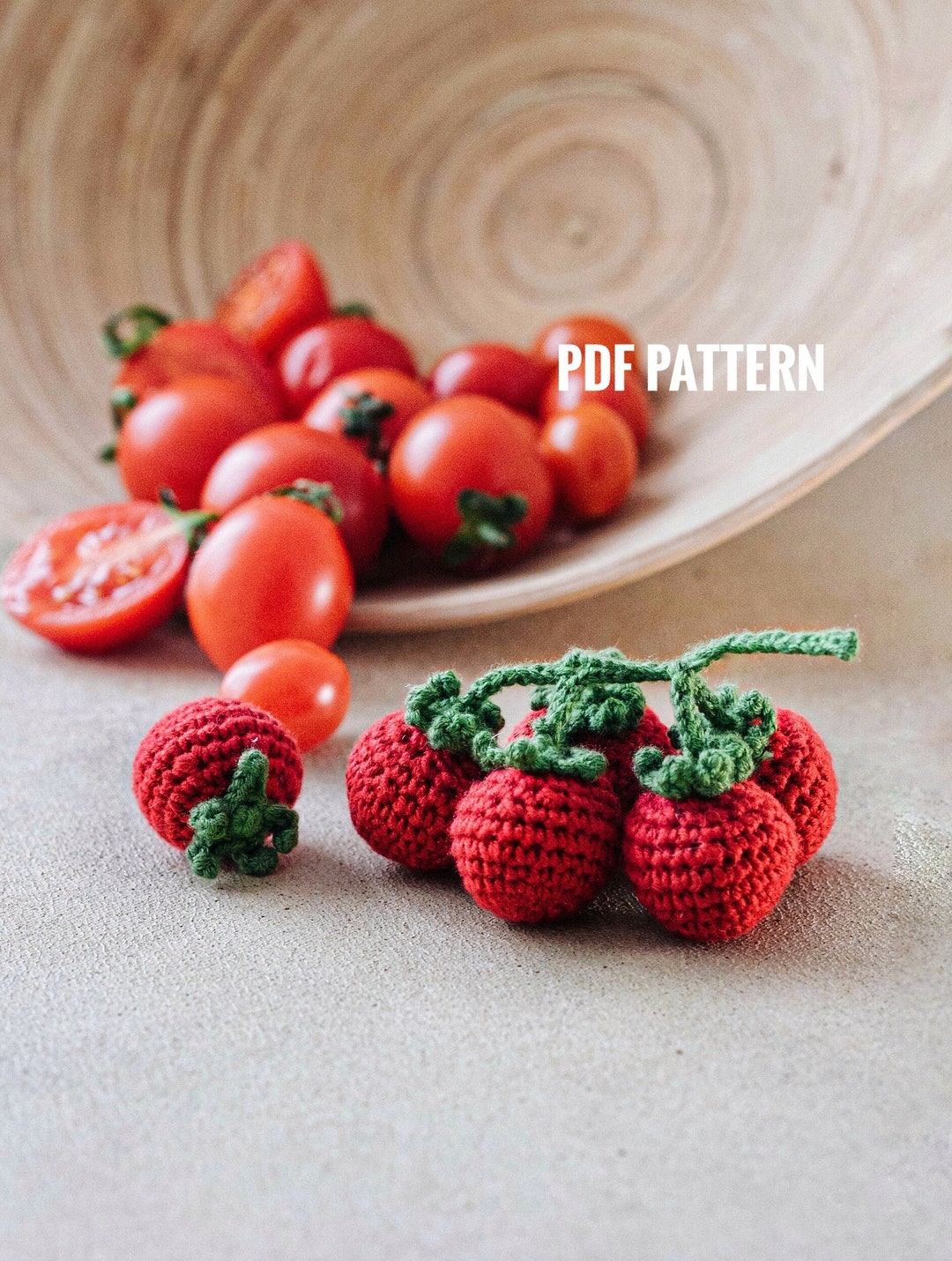 CHERRY TOMATOES Crochet Pattern - Crochet Tomato Pattern. Play Food ...
