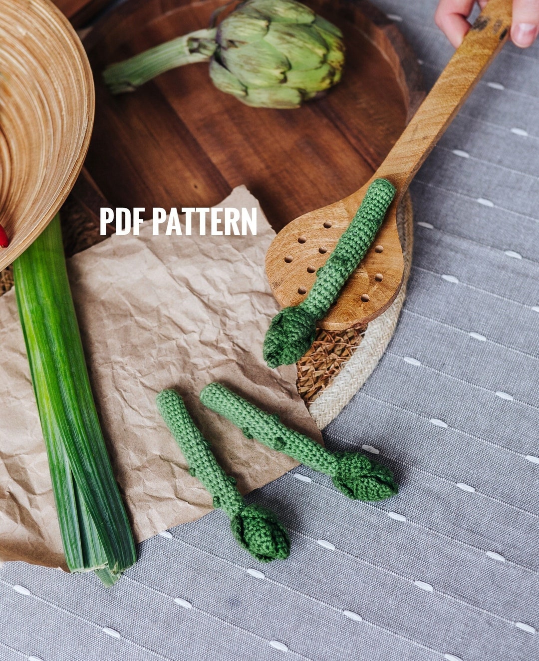 ASPARAGUS Crochet Pattern PDF - Amigurumi Asparagus Spears. Crochet Asparagus Pattern. Crochet ...