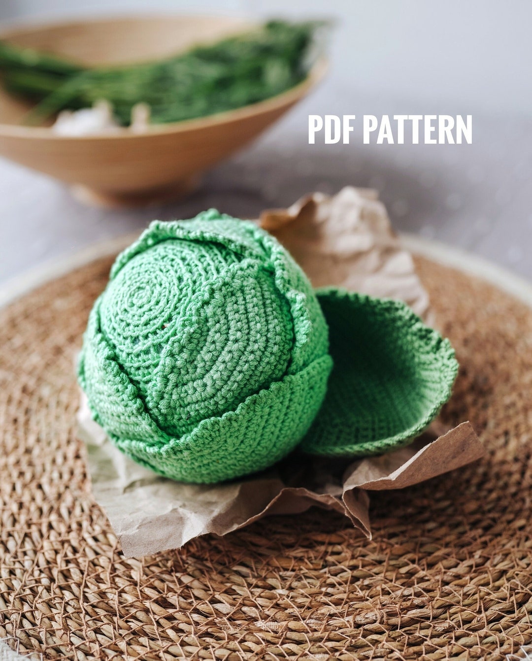CABBAGE Crochet Pattern PDF Crochet Cabbage Pattern. Amigurumi Cabbage ...
