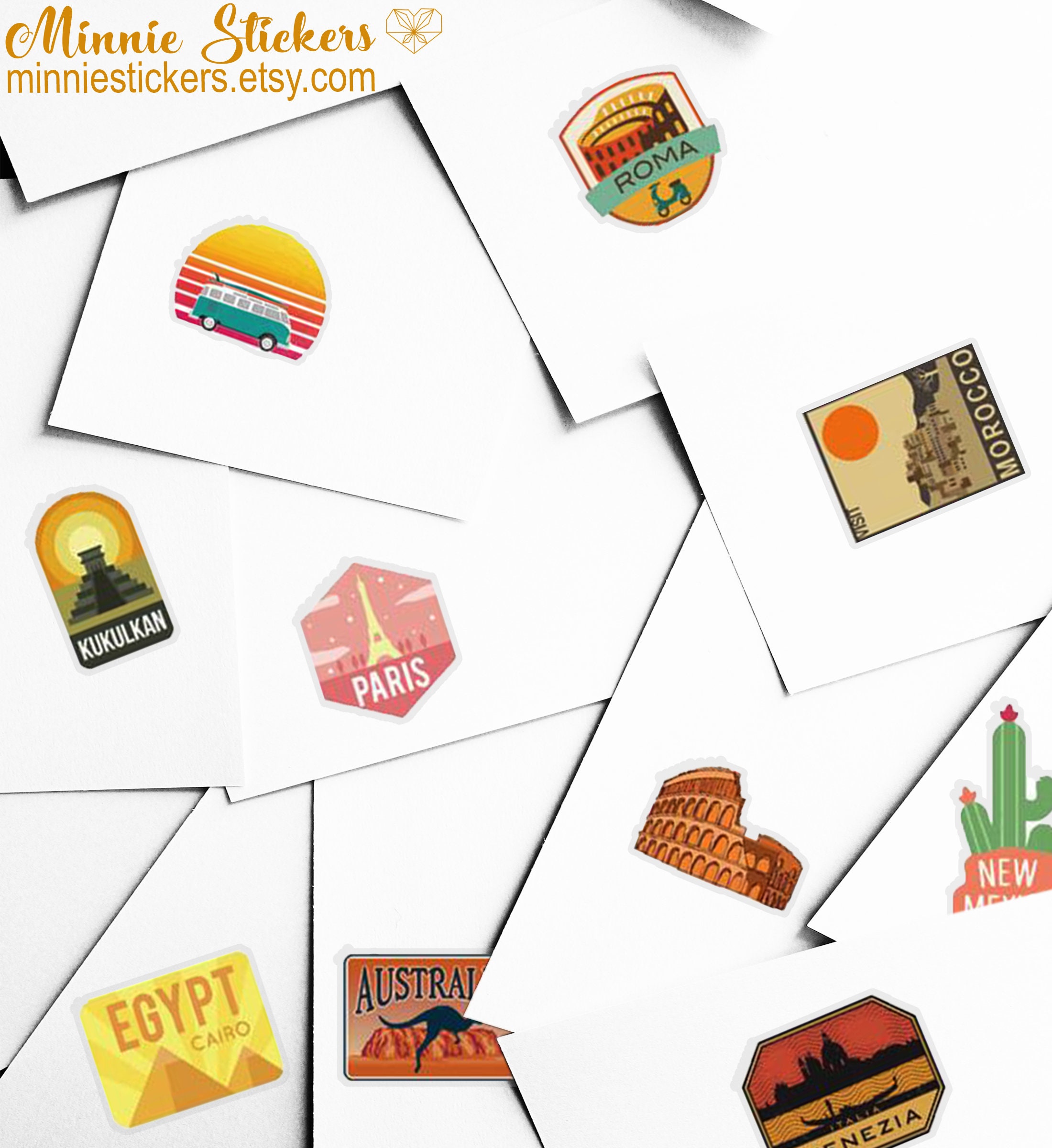 50pcs Travel Cityscape Stickers, Travel Stickers Pack, Waterproof ...
