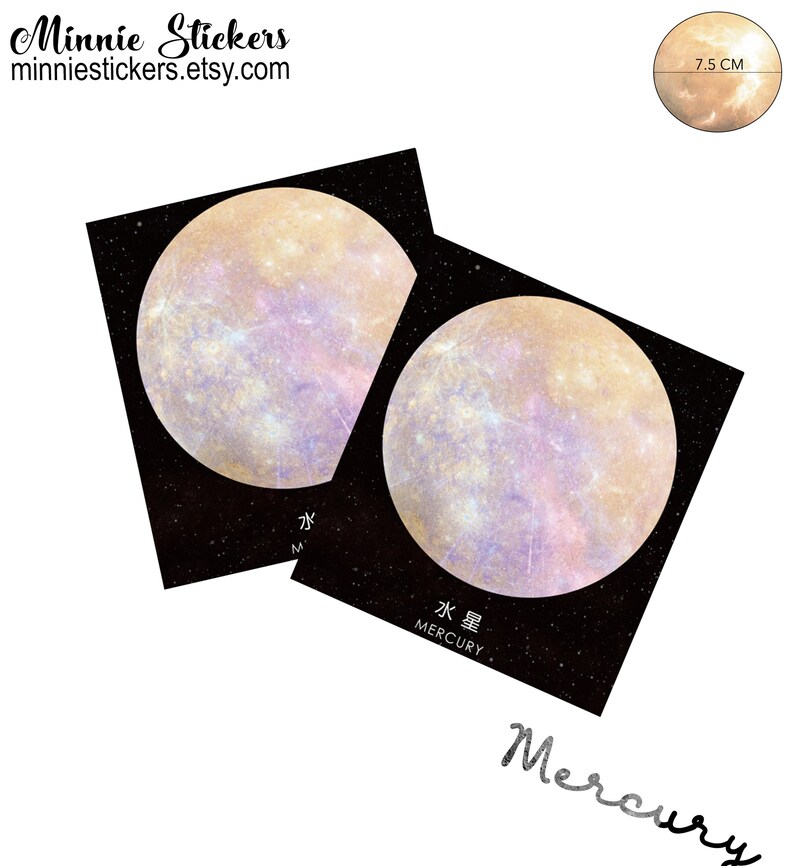 Planet Sticky Notes, Space Planet Memo Pads, Moon Earth Mars Mercury ...