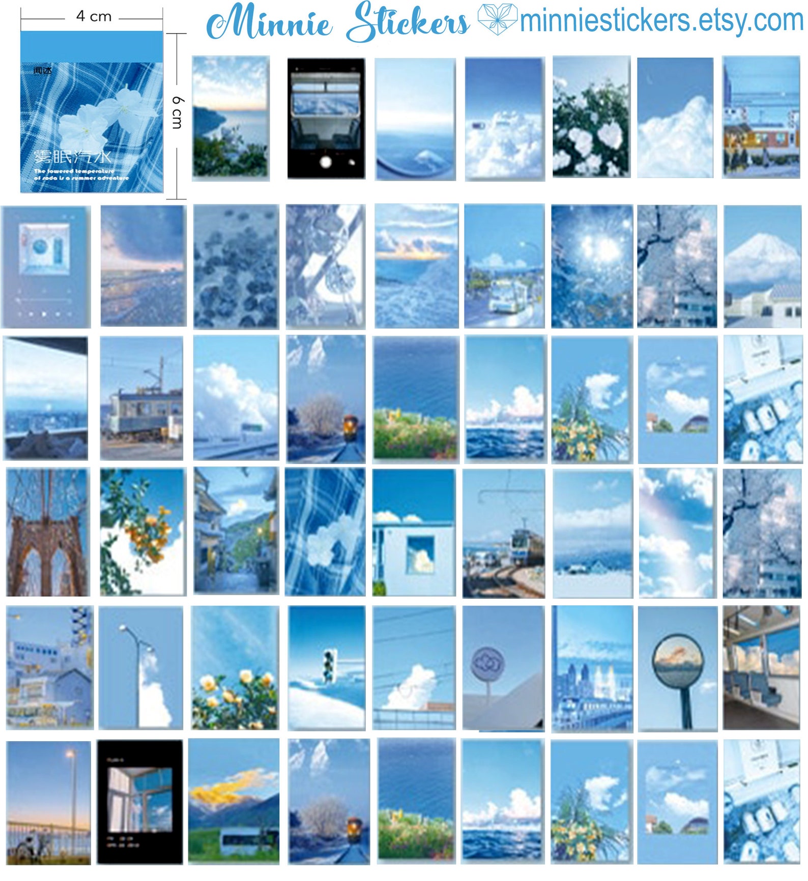 50pcs Beautiful Scenery Stickers Flower Stickers Plant | Etsy