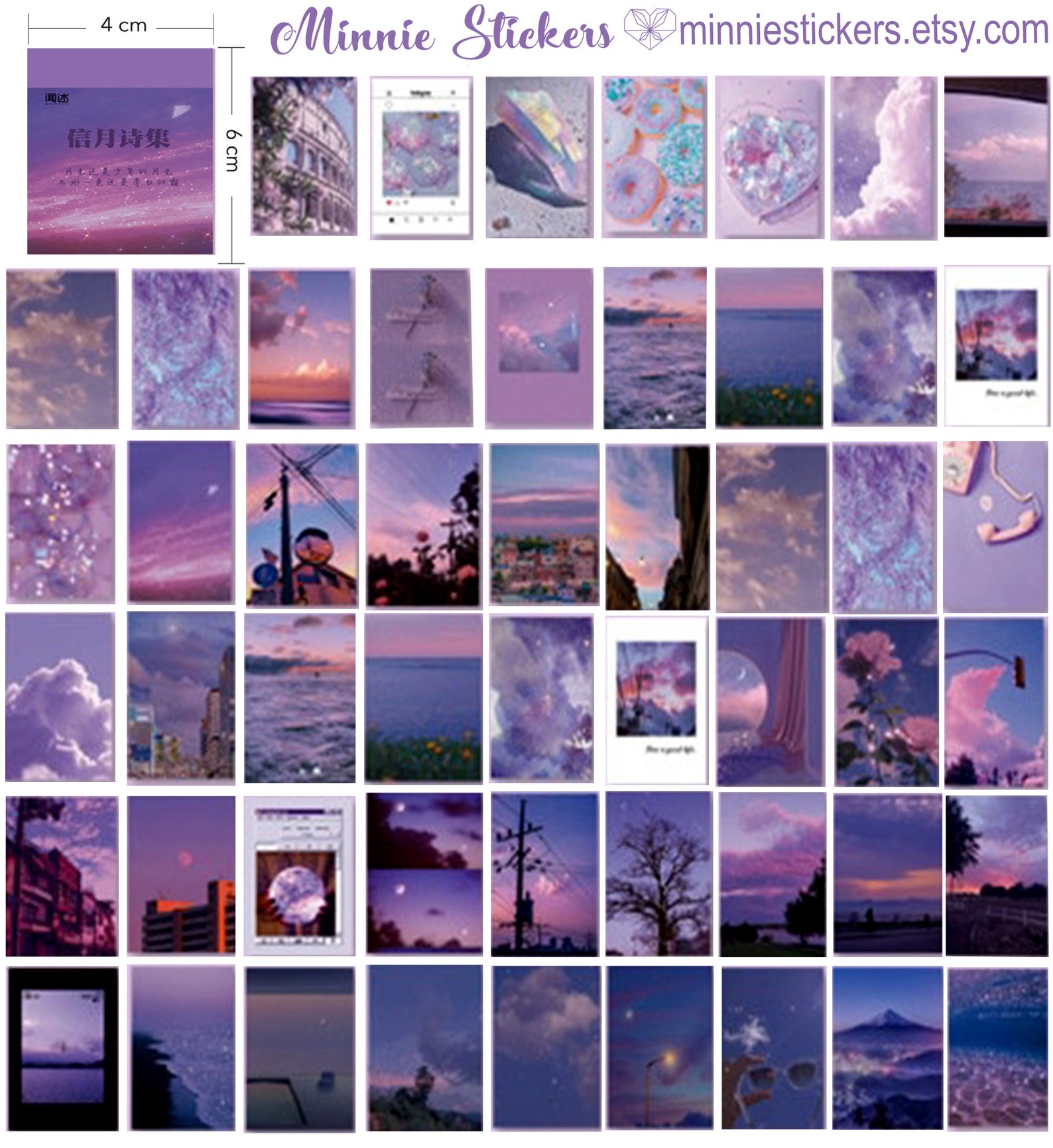 50pcs Beautiful Scenery Stickers Flower Stickers Plant | Etsy