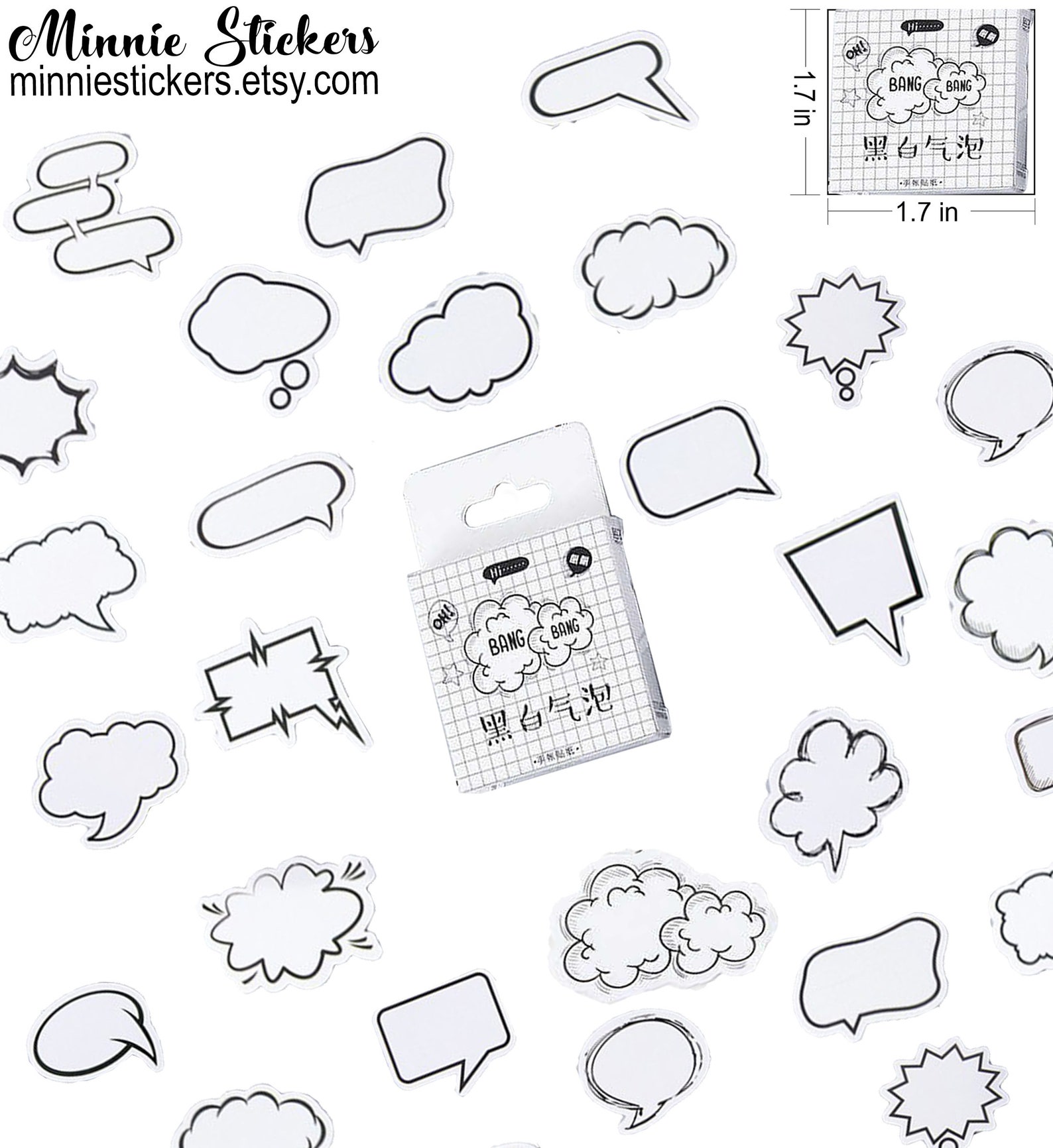45 Pcs Speech Bubble Stickers Cute Bubble Stickers Cartoon - Etsy