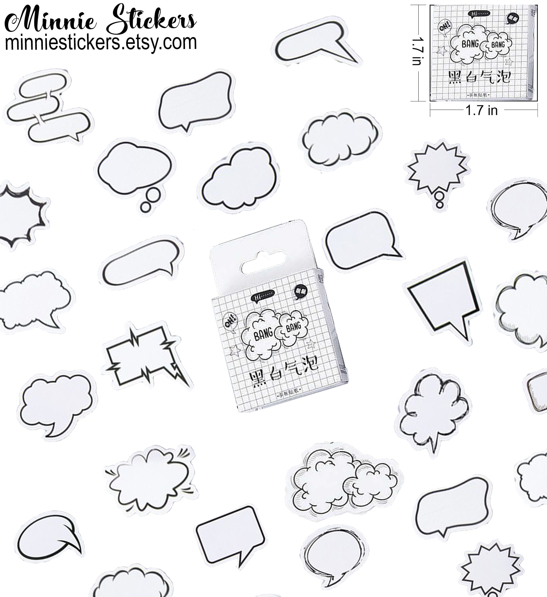 45 Pcs Speech Bubble Stickers Cute Bubble Stickers Cartoon - Etsy