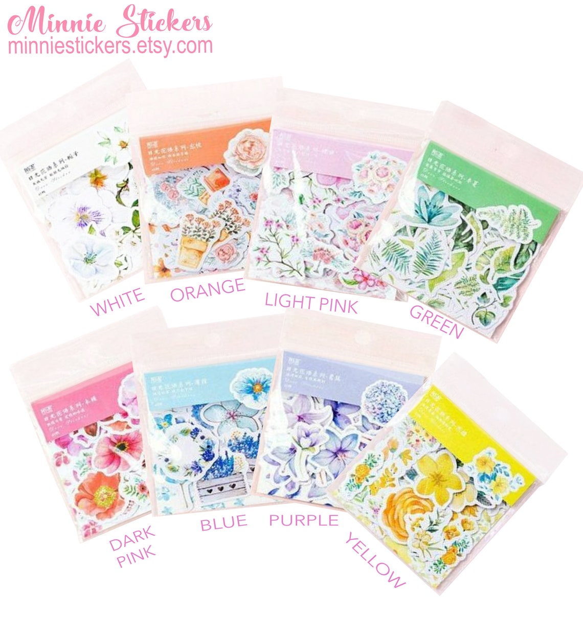 45pcs Flower Stickers Card Flower Stickers Floral Stickers - Etsy