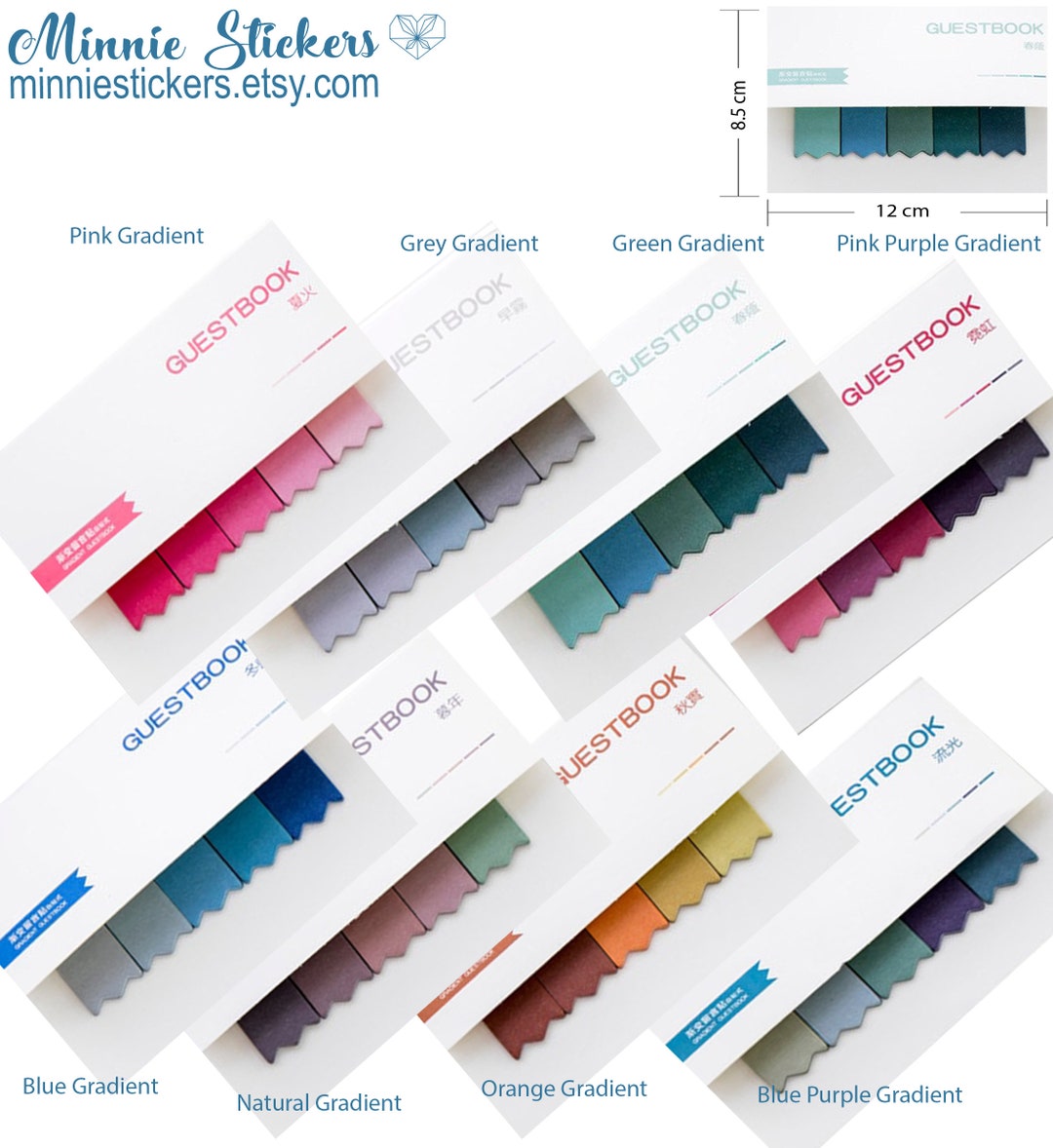 Pastel Gradient Sticky Notes, Memo Pads, Index Tabs, Flag Sticky Notes ...