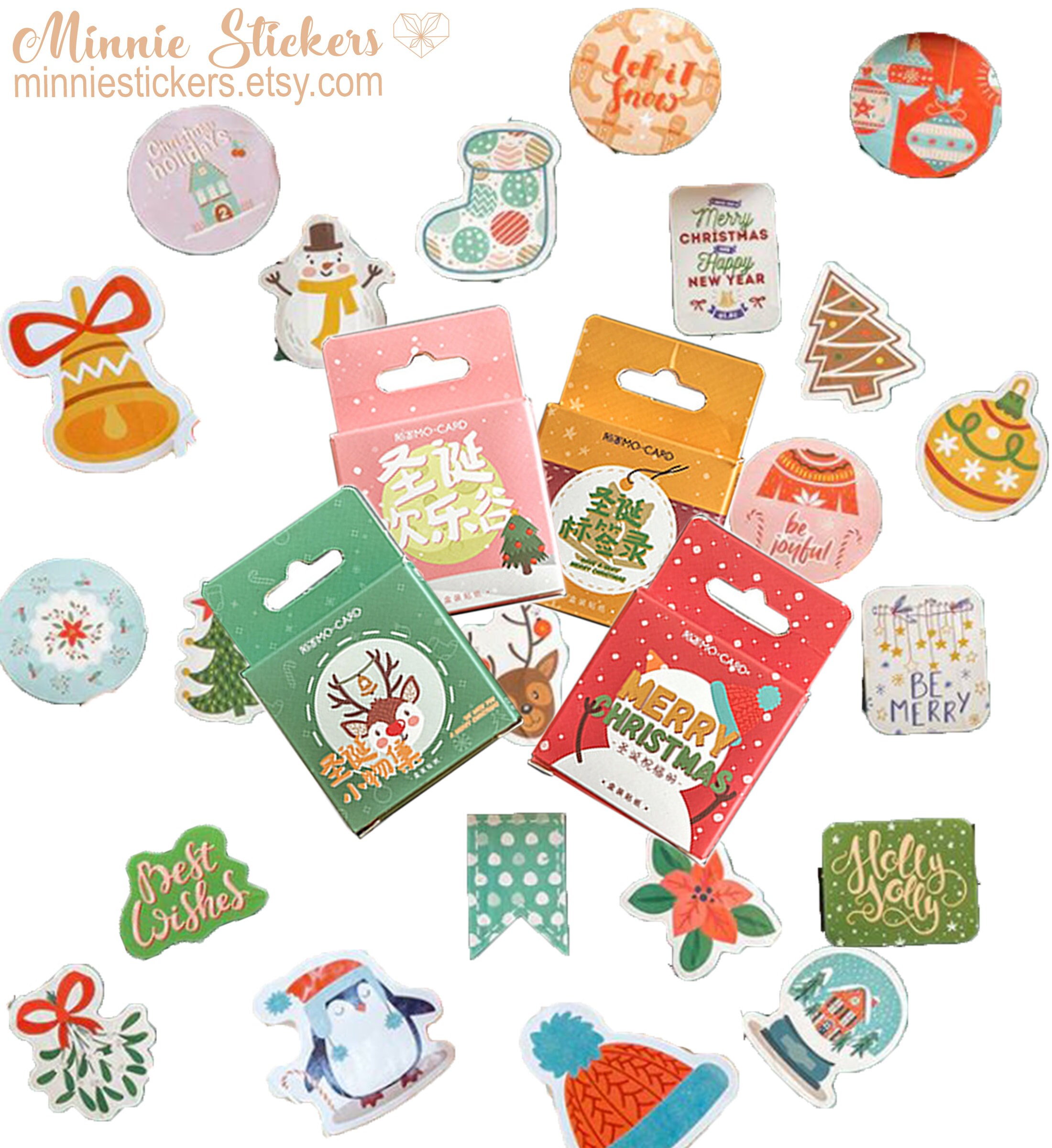 46pcs Christmas Stickers Cute Christmas Stickers Pack Diary - Etsy