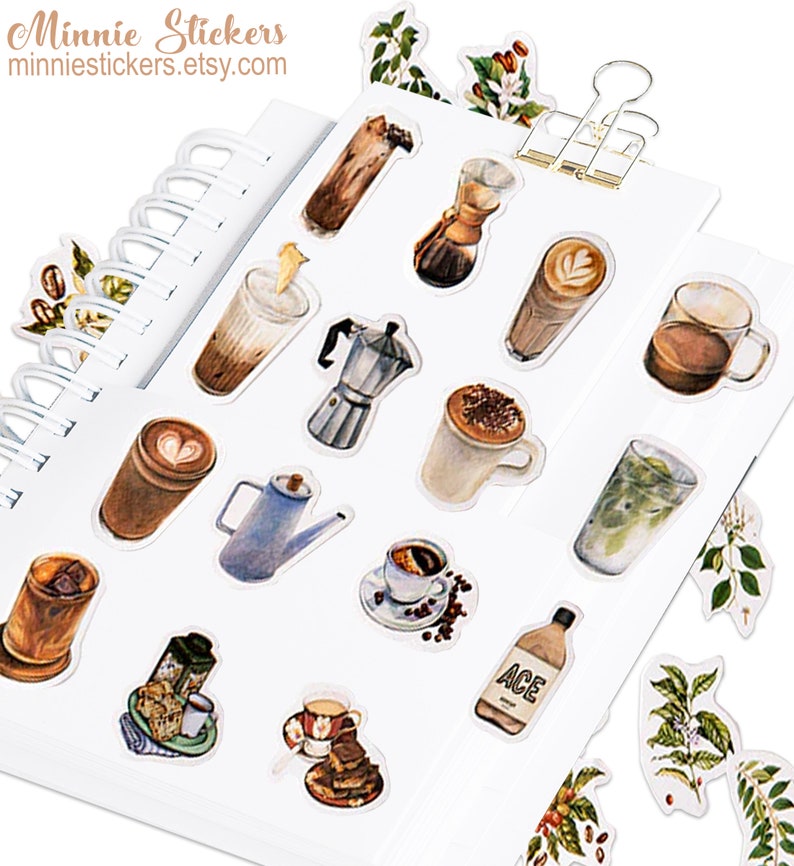 45pcs Vintage Coffee Shop Stickers Coffee Lover Sticker - Etsy