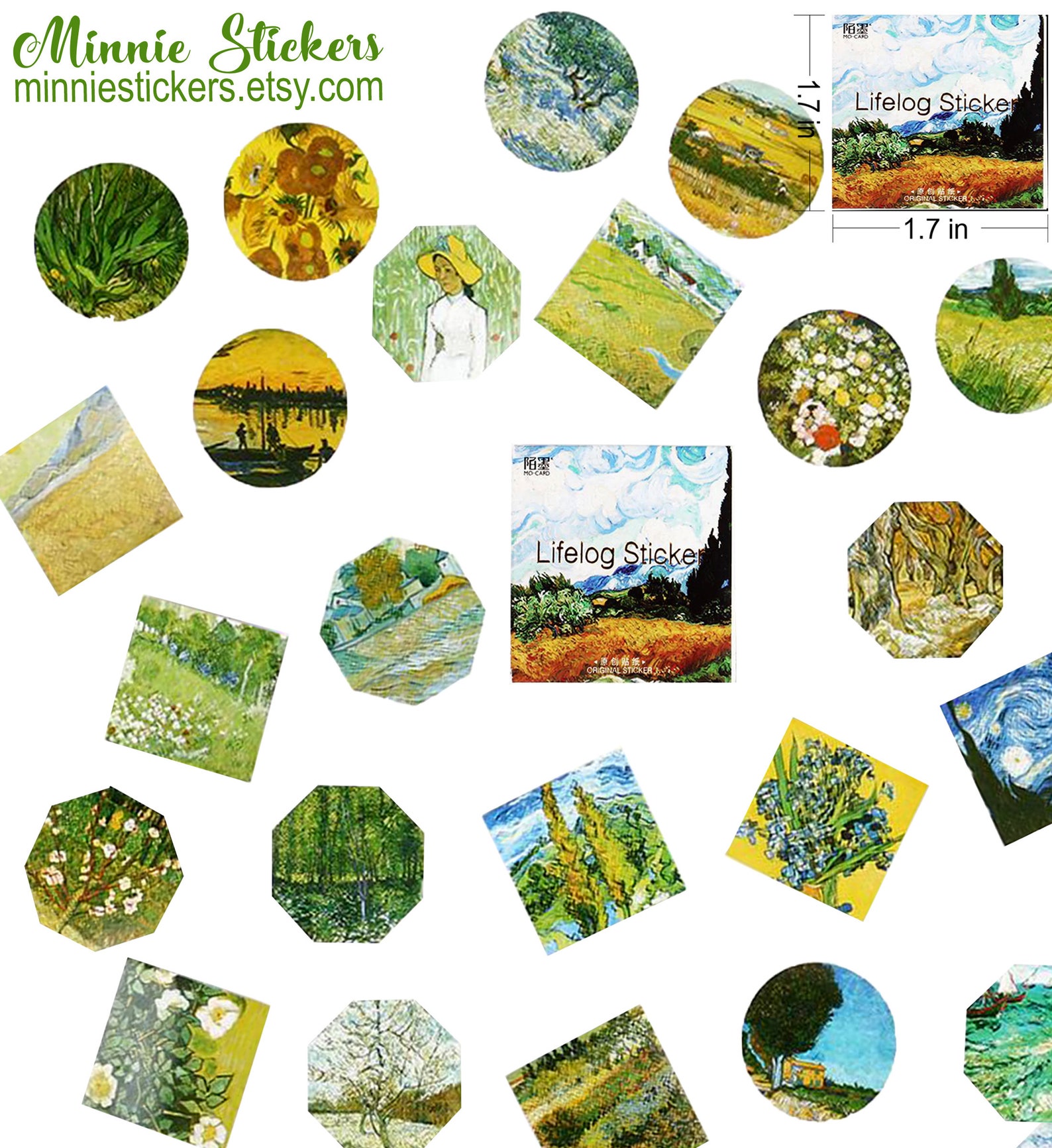 45pcs Van Gogh Stickers Classic Stickers Pack Painting | Etsy