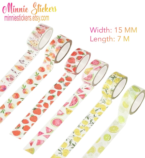 Watercolour Fruit Washi Tape Fruit Washi Tape Watercolour | Etsy