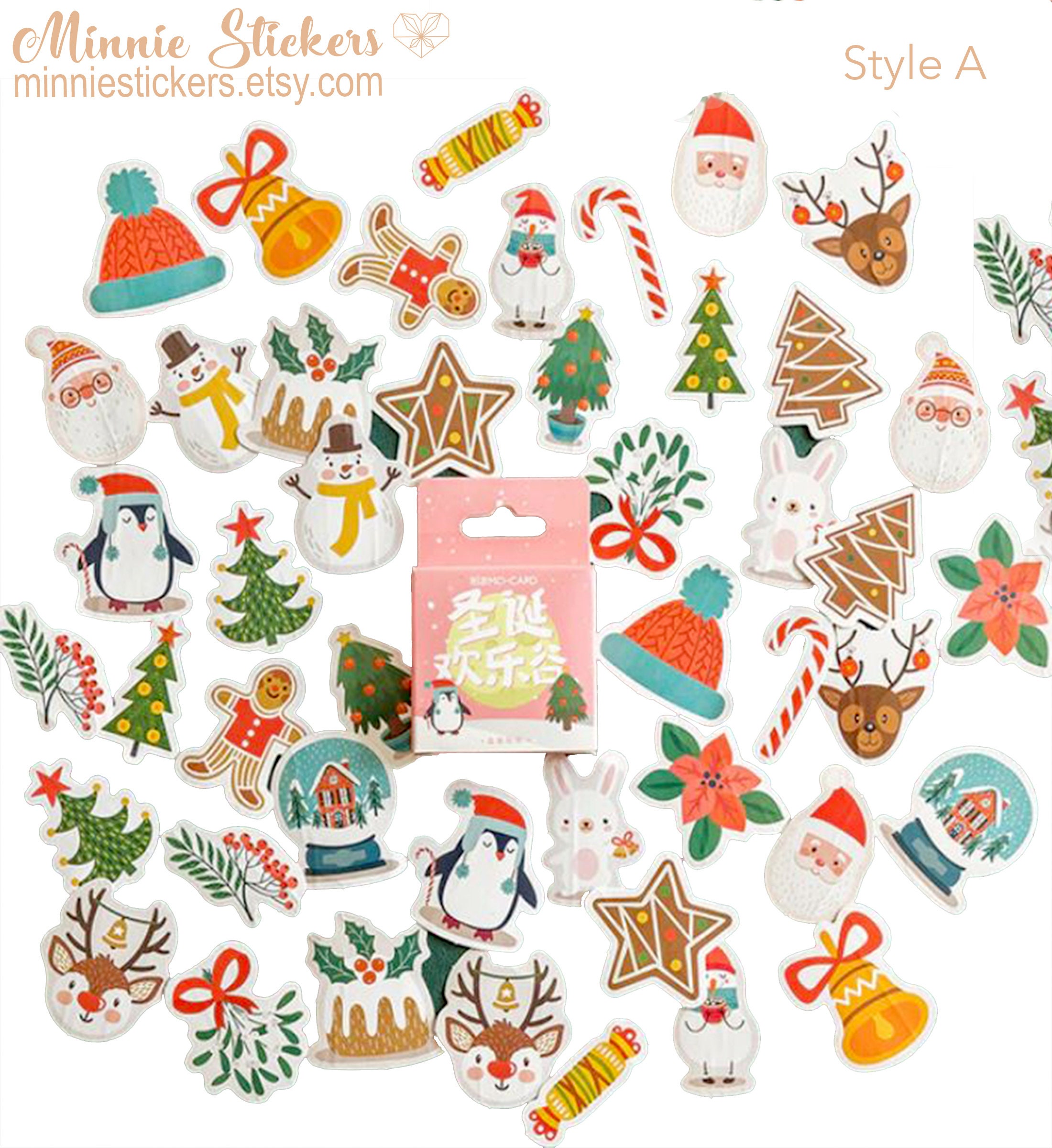 46pcs Christmas Stickers Cute Christmas Stickers Pack Diary - Etsy