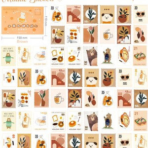 46pcs Colorful Stamp Stickers, Postage Stamp Stickers Set, Cute Postage ...