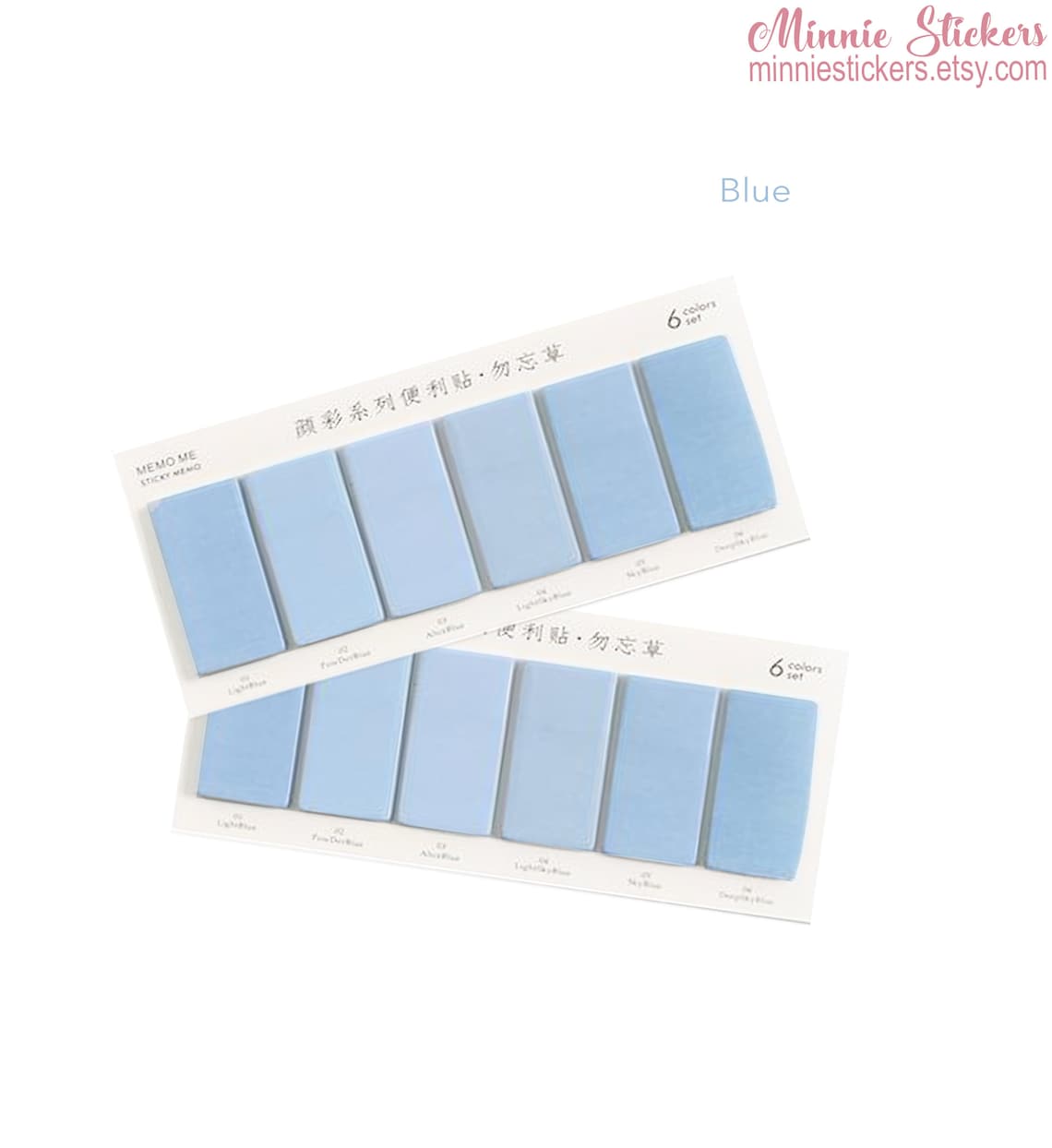 6 Color / Set Pastel Color Index Tabs Memo Pad Memo Sticky | Etsy