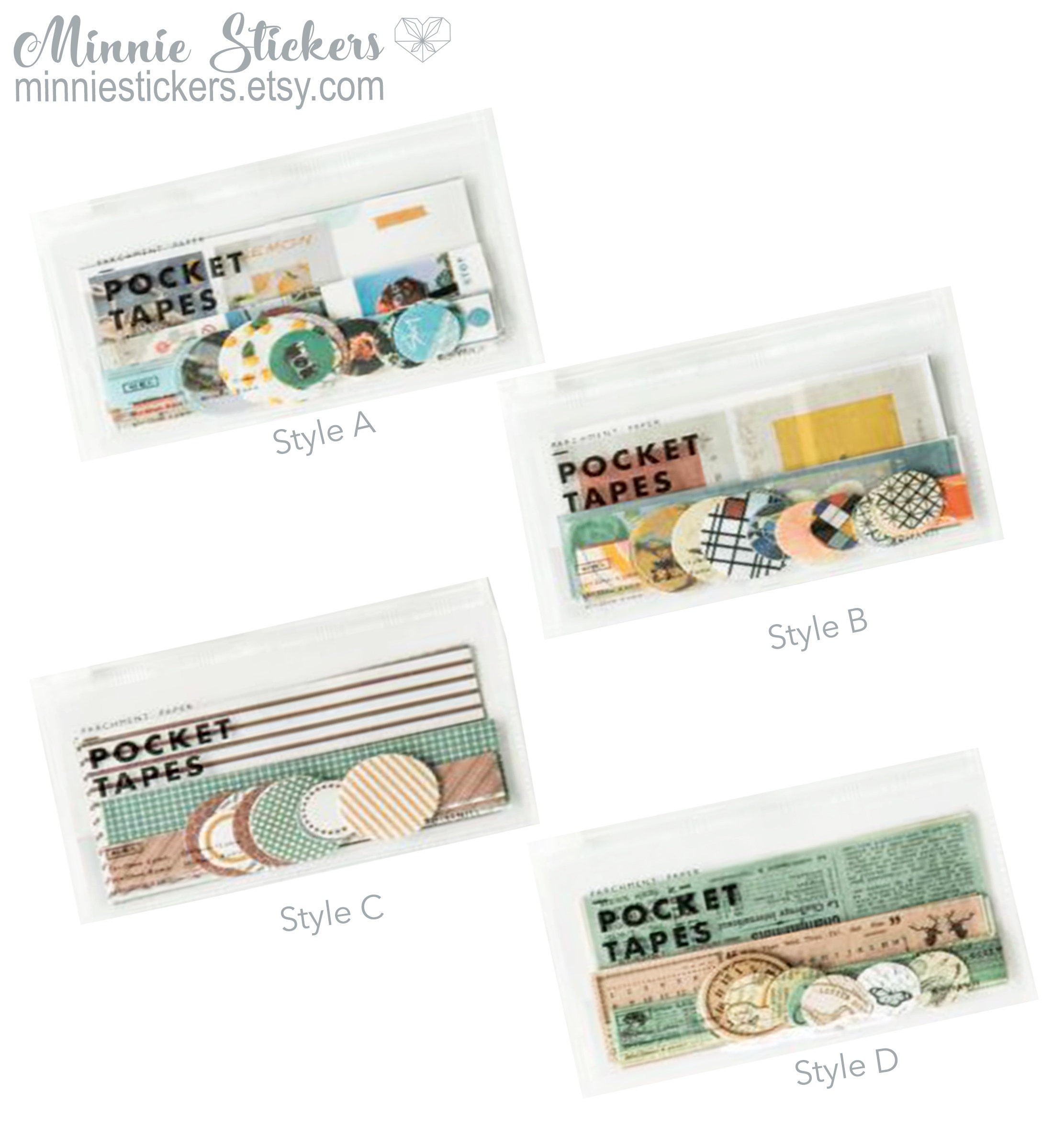 Buy 40pcs Pocket Tape, Vintage Simple Tapes, Scrapbook, Diary, Planner ...
