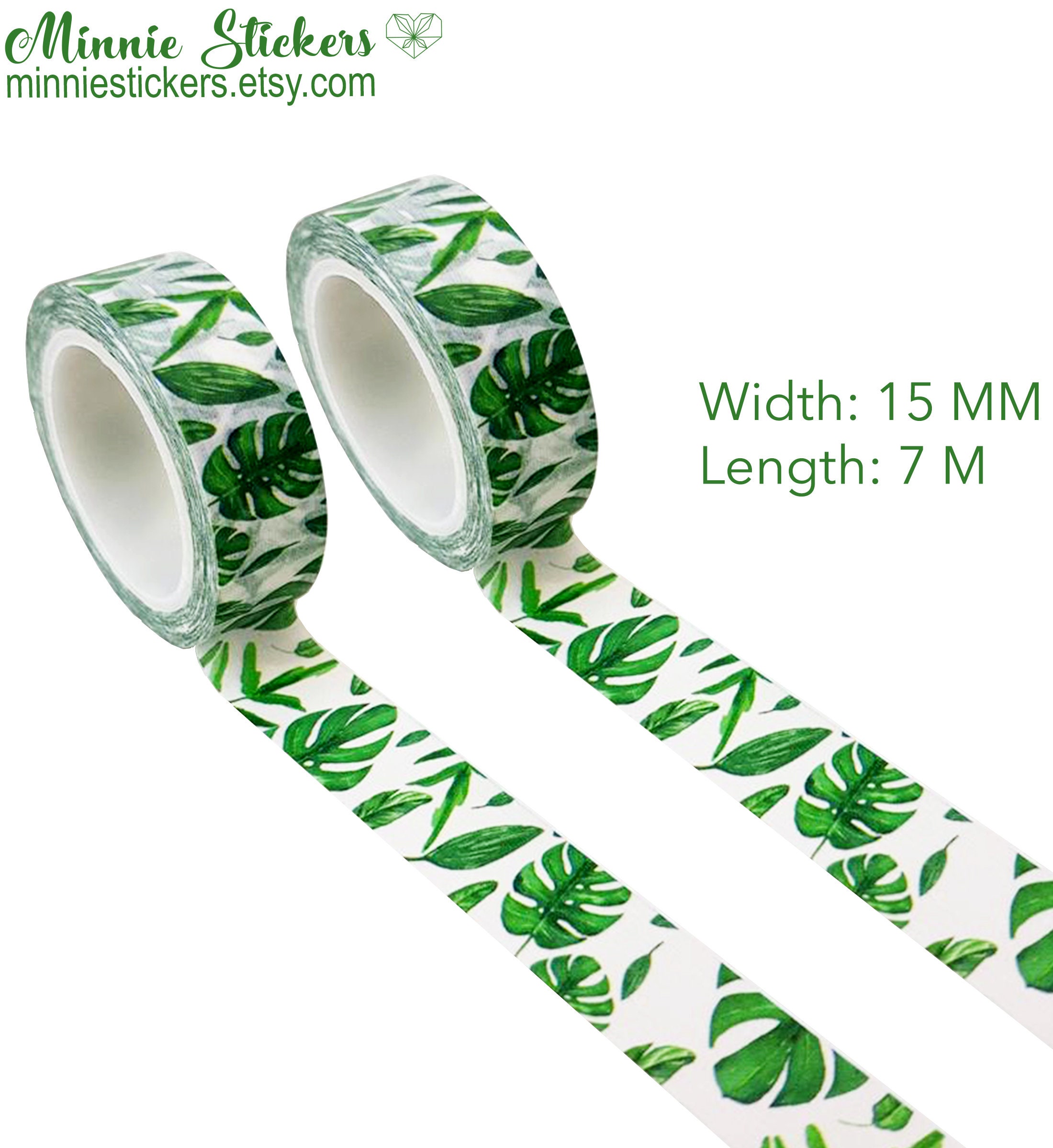 Green Leaf Washi, Green Palm Leaf Washi Tape, Green Washi, Leaf Washi ...