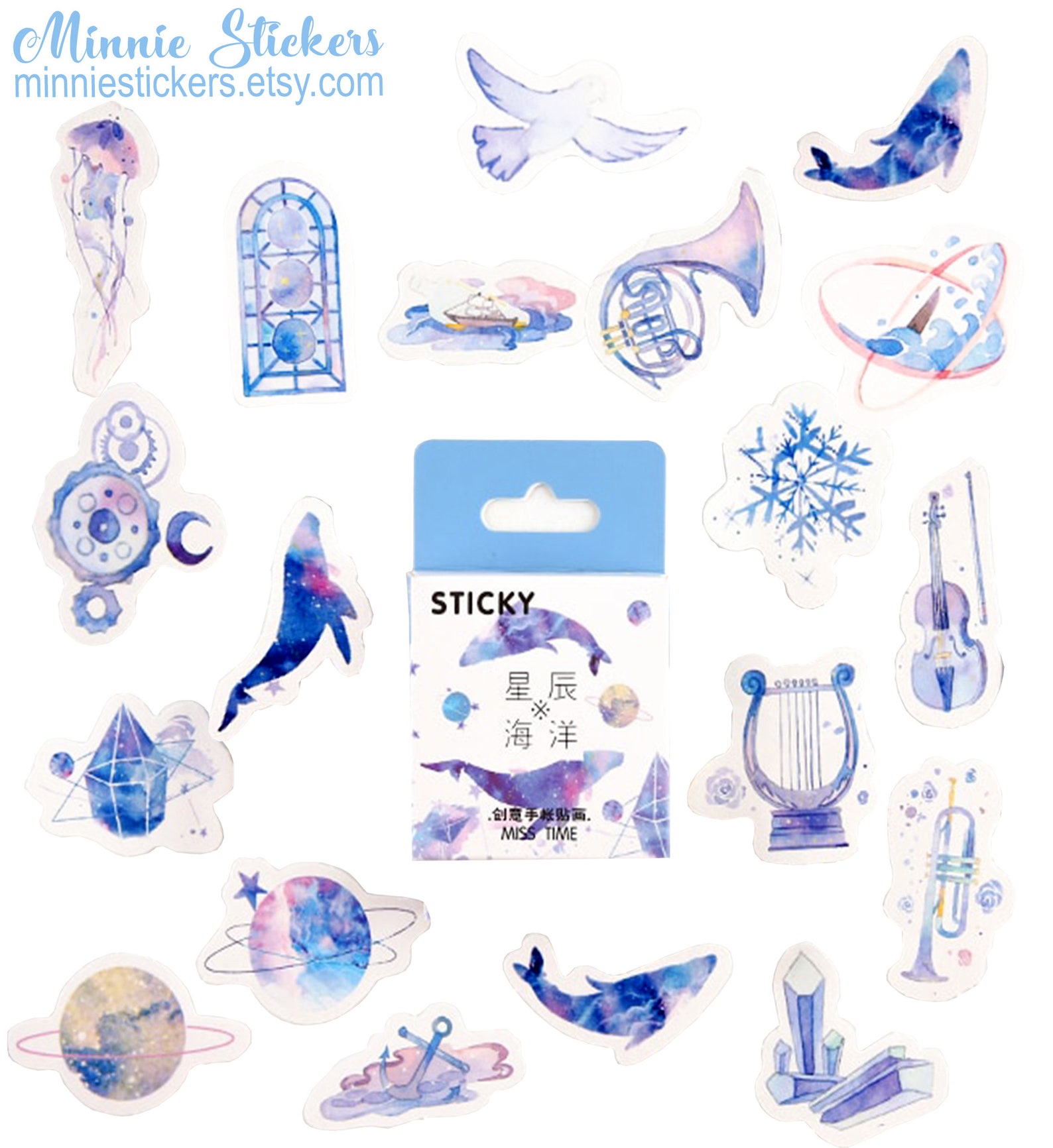 46pcs Purple Aesthetic Stickers Cute Purple Stickers Planner - Etsy