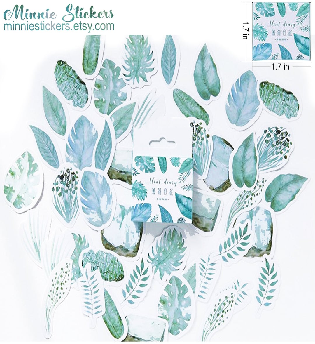 Leaf Stickers Set, Nature Stickers, Leaves Stickers, Kawaii Sticker ...