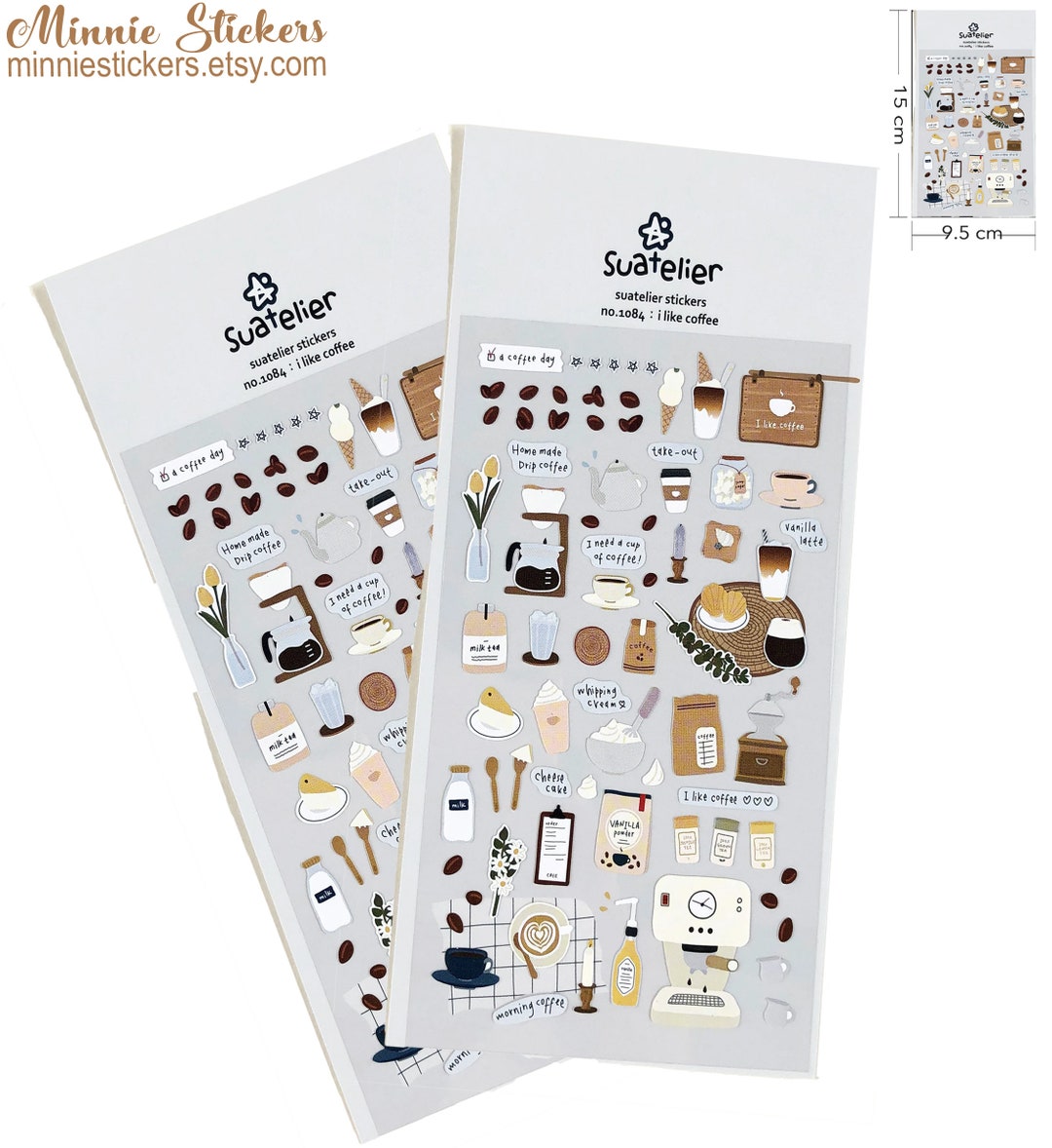 Coffee Lover Stickers, Coffee Shop Stickers, Suatelier PVC Stickers ...