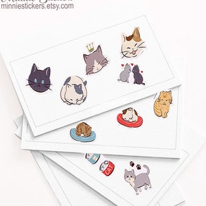Cartoon Kitty Stickers, Cute Cat Stickers, Funny Cat Stickers, Kawaii ...