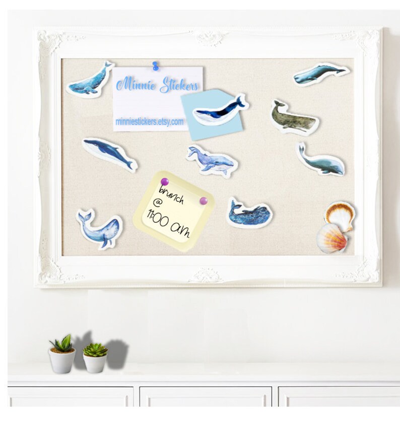 Whale Stickers Set, Sea Blue Sticker, Whale Stationary, Marine Stickers ...