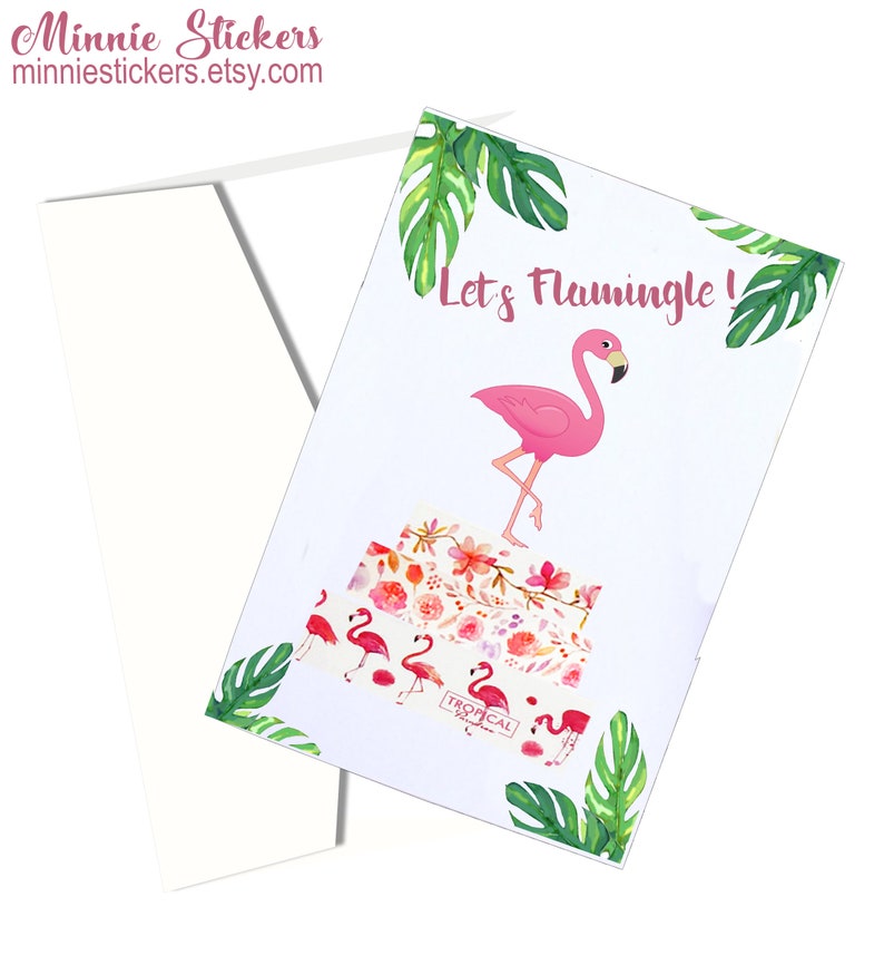 8 Rolls Flamingo Washi Tape Set, Rice Paper Masking Tape, Beautiful ...